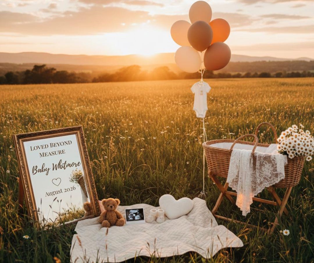 Gender Neutral Pregnancy Announcement, Editable Baby Reveal Template ...