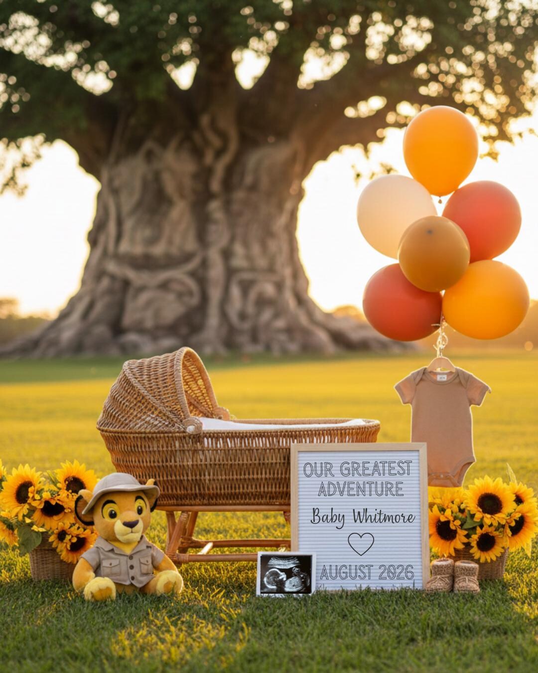 Safari Pregnancy Announcement Template | Animal Kingdom Simba Inspired ...