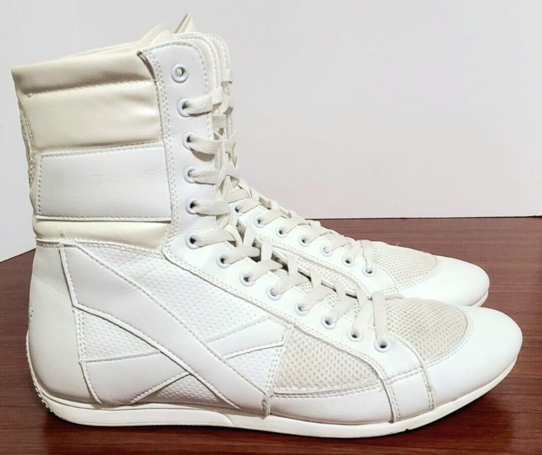 Handmade Synthetic Leather Boxing Shoes | Lace Up, Mid-top - Etsy