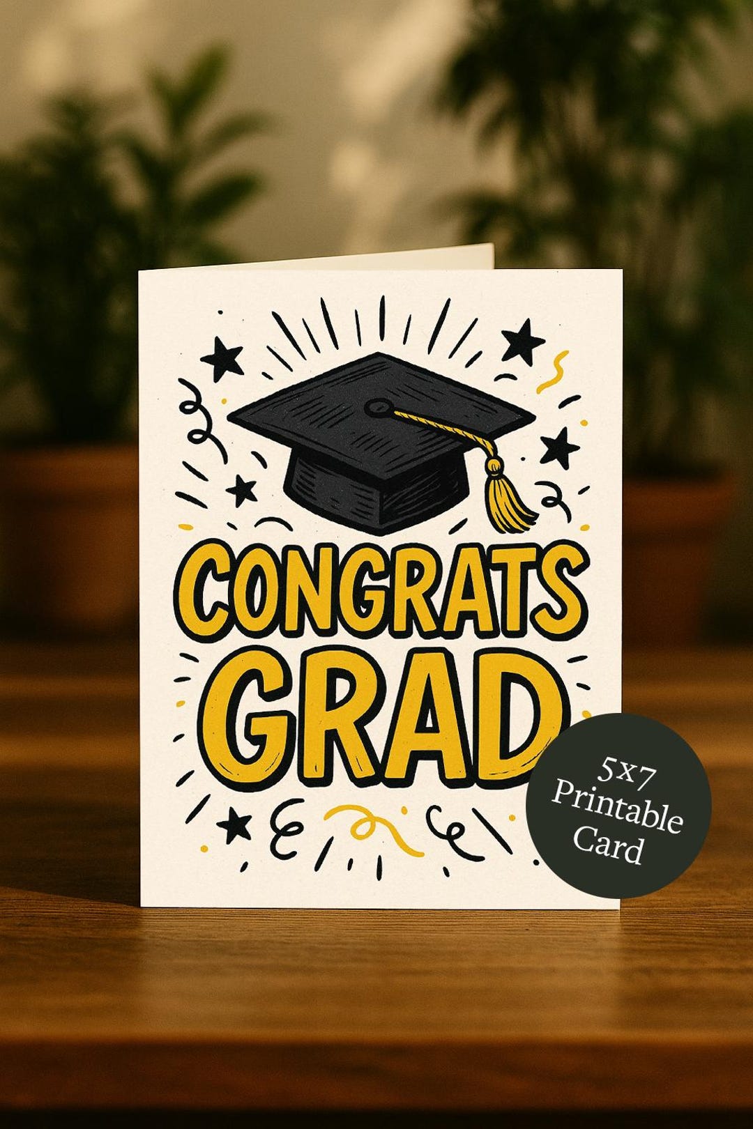 Printable Graduation Card | Congrats Grad Cap | Digital Download ...