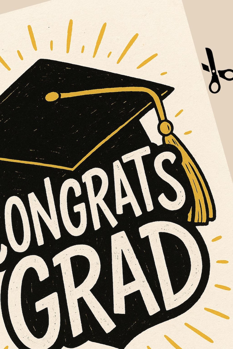 Printable Graduation Card | Congrats Grad Cap | Digital Download ...