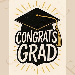 Printable Graduation Card | Congrats Grad Cap | Digital Download ...