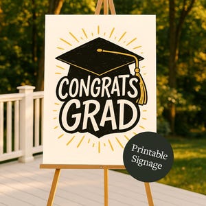 Printable Grad Party Signage | Congrats Grad Welcome Sign | Digital ...