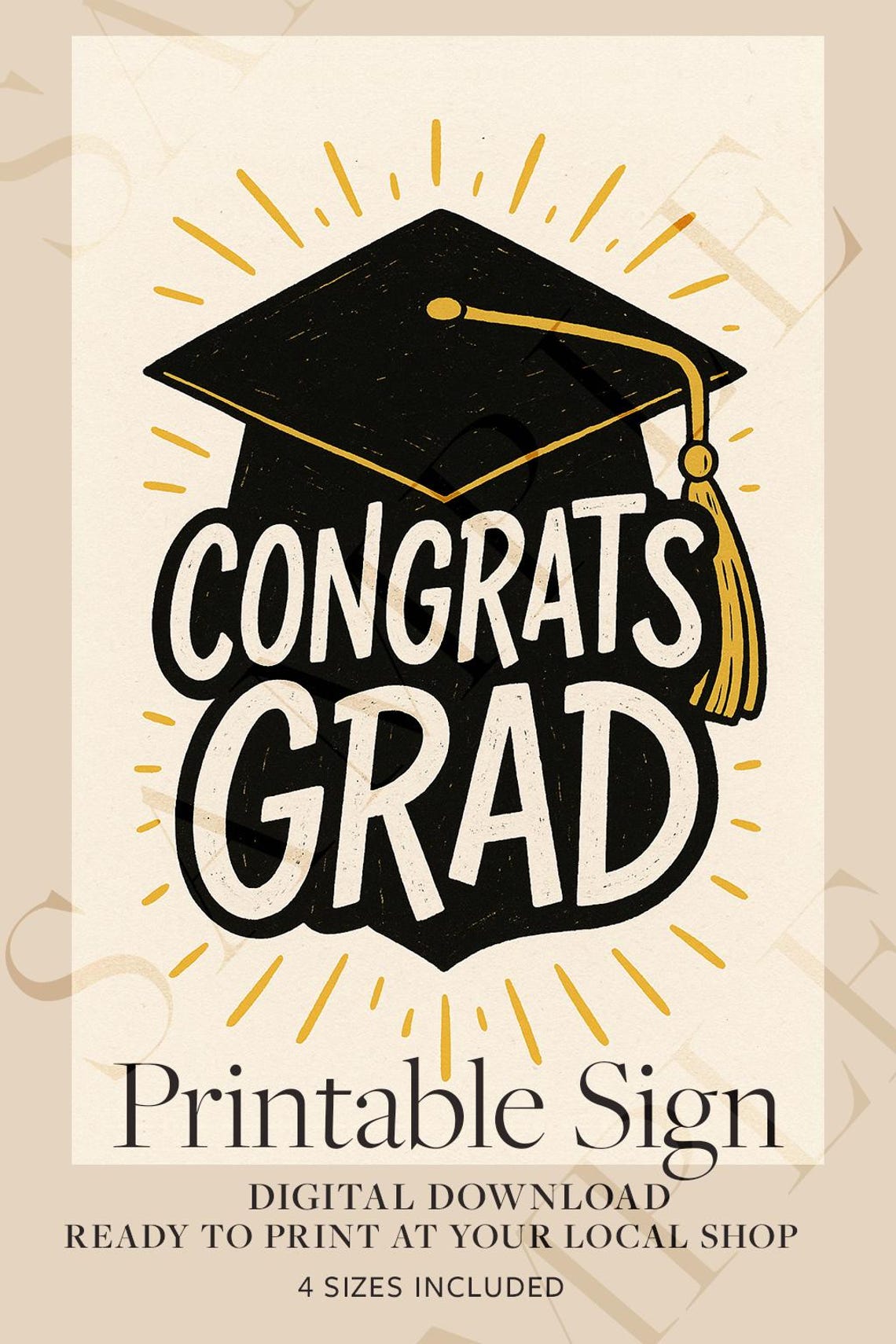 Printable Grad Party Signage | Congrats Grad Welcome Sign | Digital ...