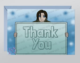 Anime Printable Thank You Card, Digital Download Card - Etsy