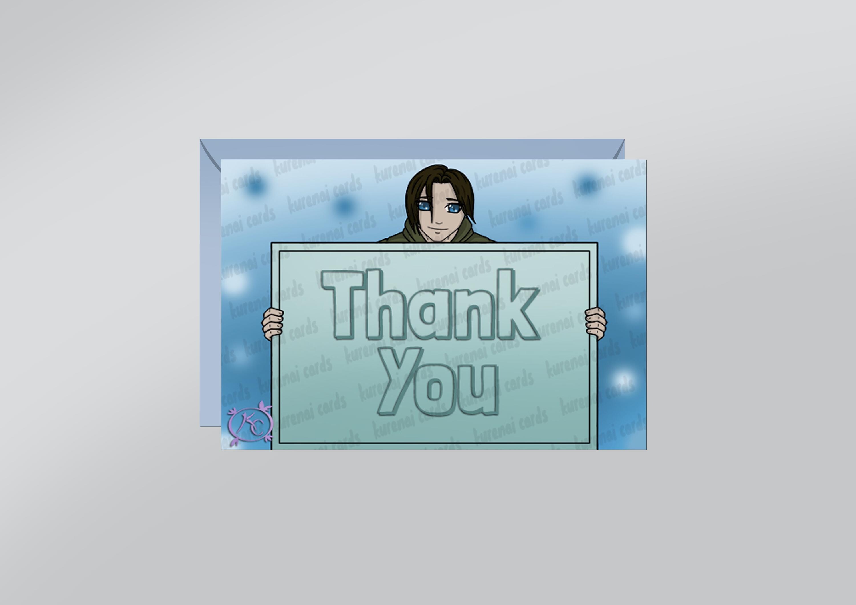 Thank You PRINTABLE Digital Anime Greeting Card - Etsy