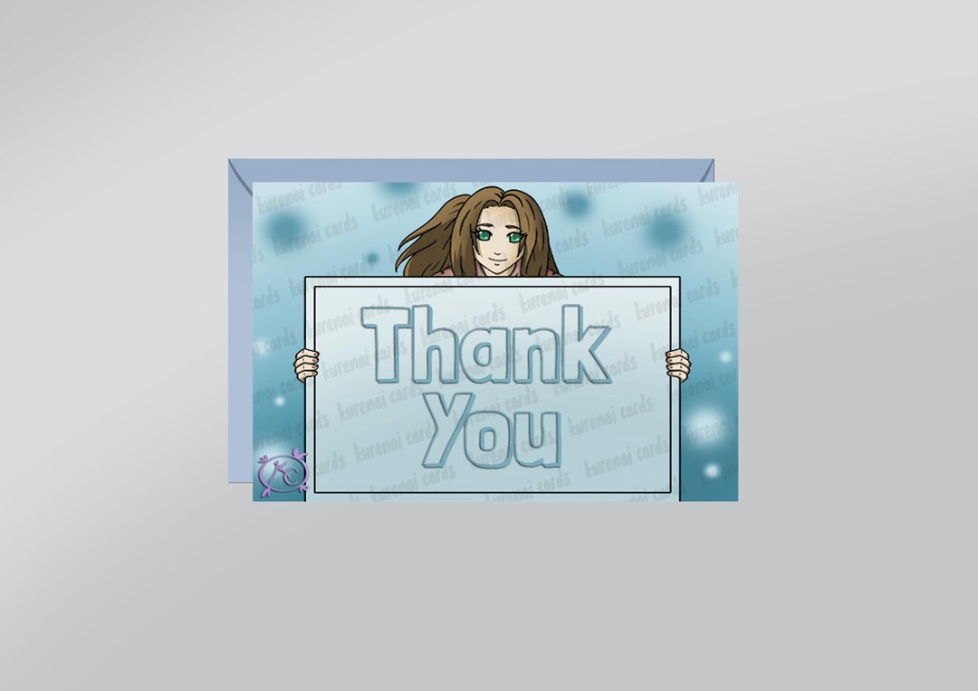 Thank You PRINTABLE Digital Anime Greeting Card - Etsy