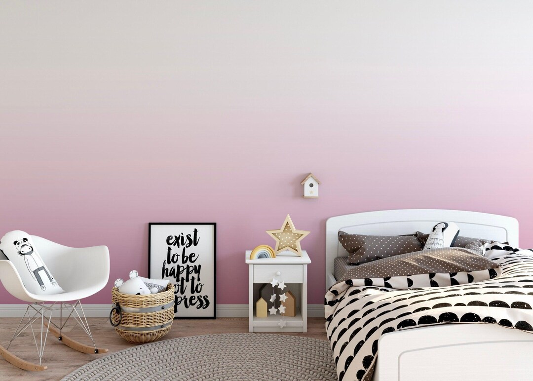 Pink Ruffle Ombre Wallpaper - Peel and Stick Wallpaper - Home Decor ...