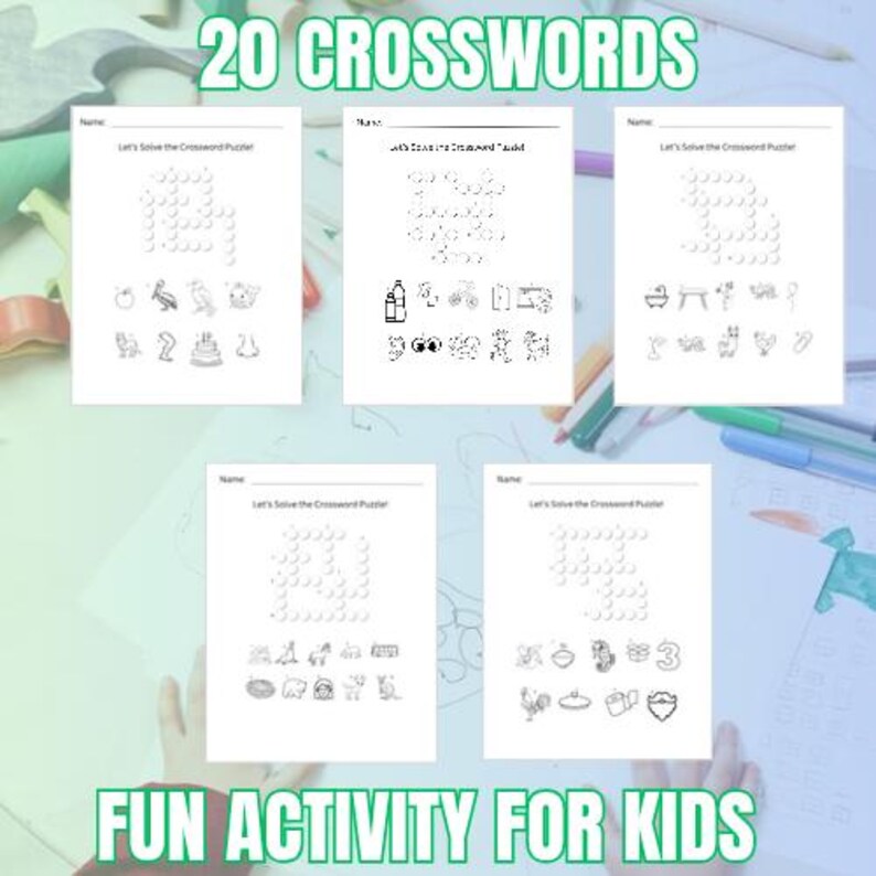 Printable Kids Crossword Puzzle | Fun Easy Picture Clues Activity for ...