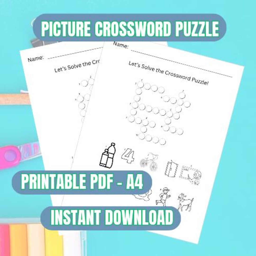 Printable Kids Crossword Puzzle | Fun Easy Picture Clues Activity for ...
