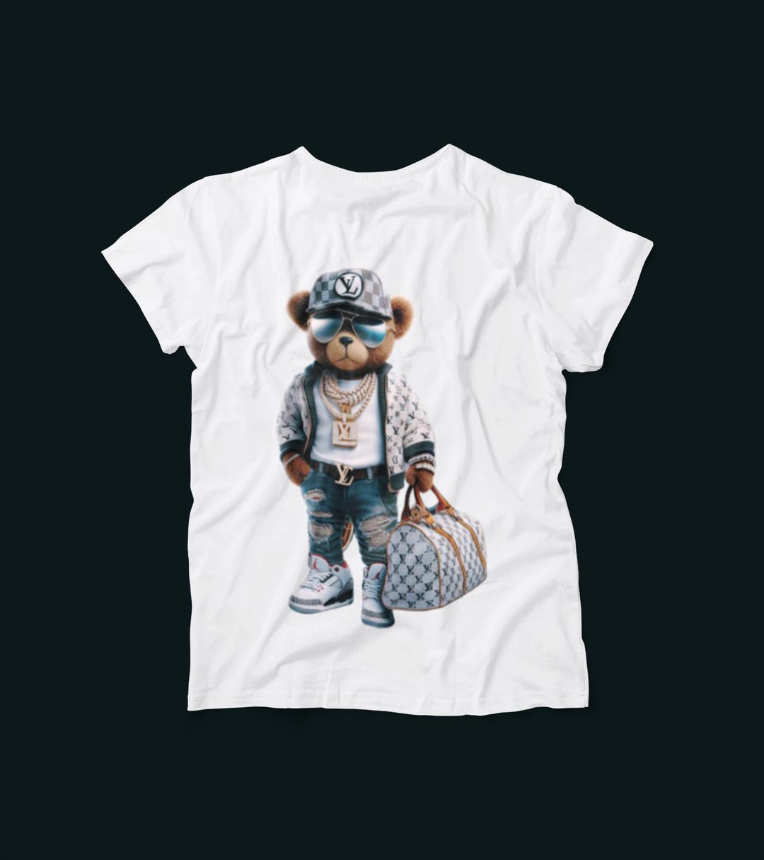 Luxury Bear Streetwear Tee: Dripped Out Cartoon Graphic T-shirt - Etsy