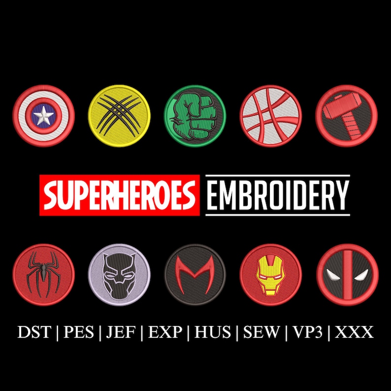 Superheroes Embroidery Design: Comics Avengers (instant Download) - Etsy