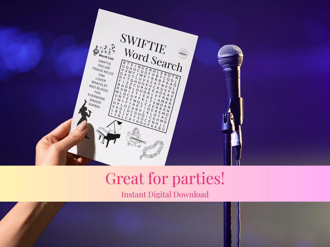 Swiftie Party Games | Word Search | Swiftie Party Favors | Party ...