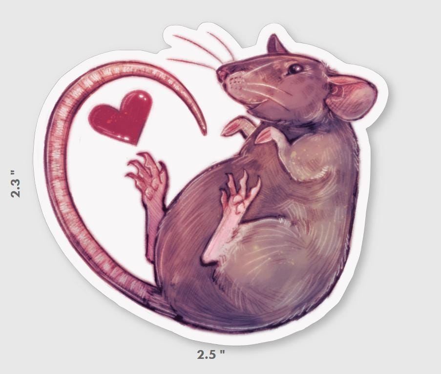 Rat Love Sticker Decal - Etsy