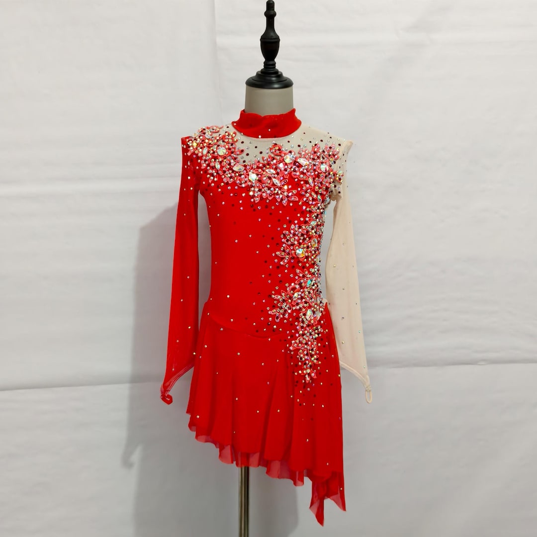Red Figure Skating Dress / Customized Ice Dance Dress Costume ...