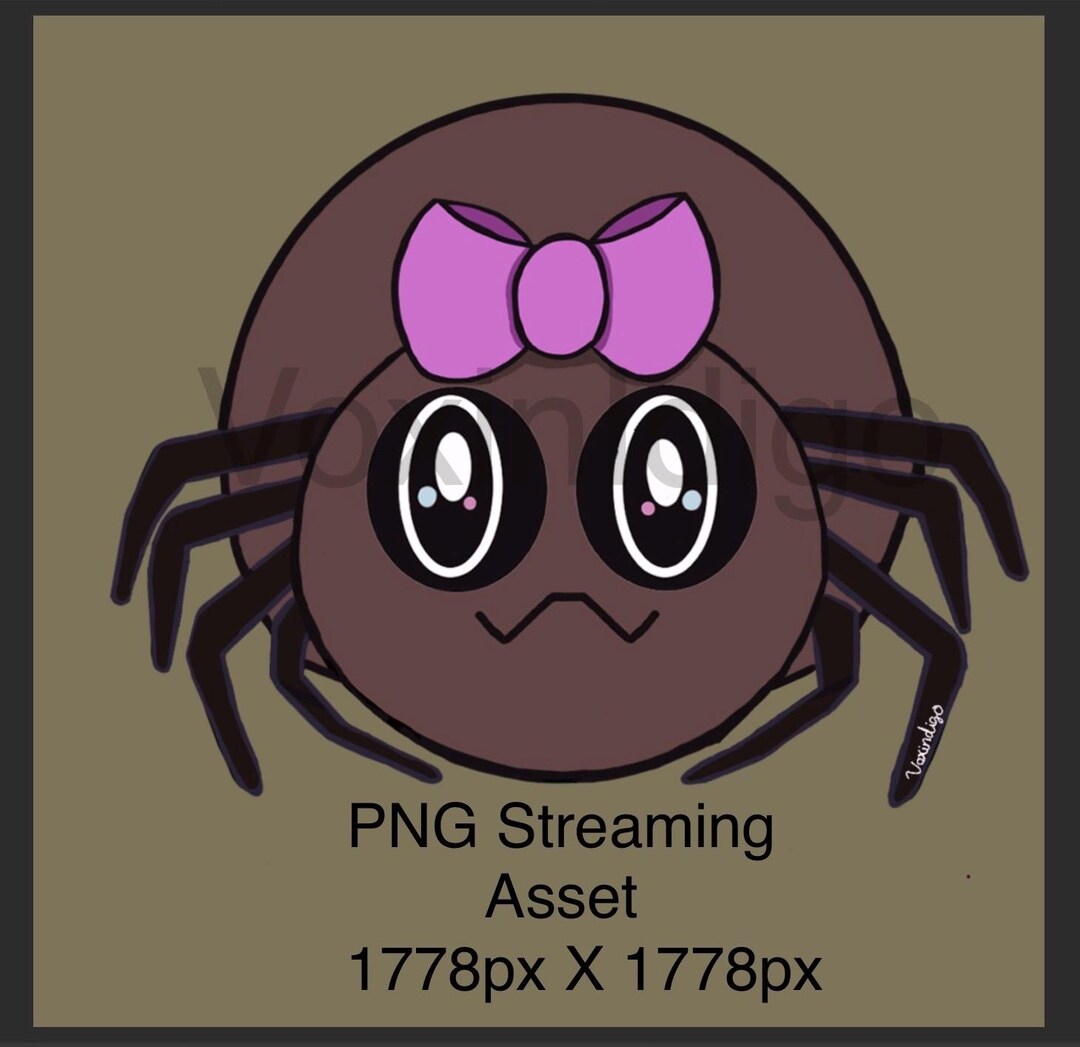 Brown Spider With Pink Bow - Vtuber Pet PNG Asset - Etsy