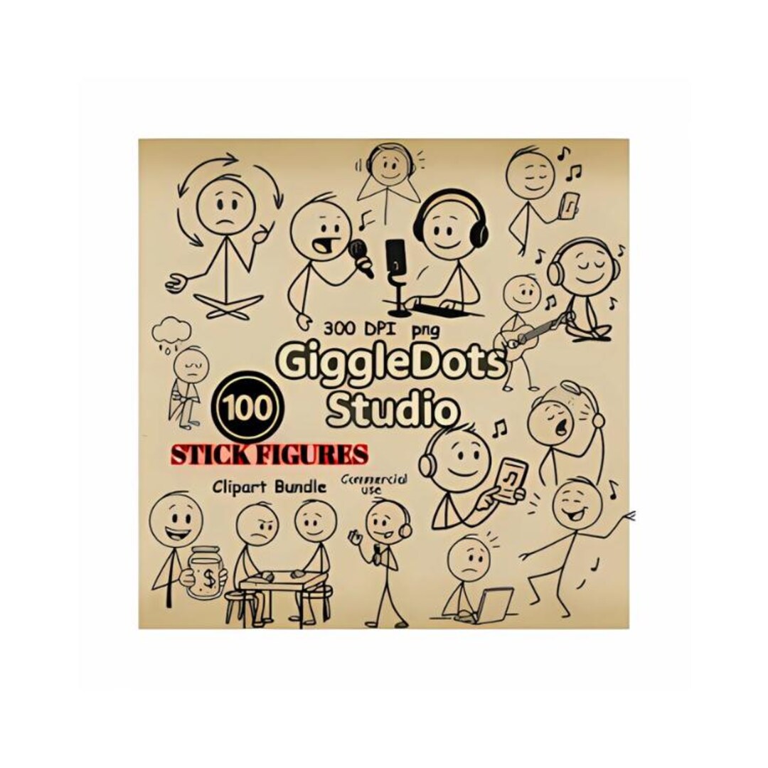 Modern Life Stick Figure Clipart Bundle 100 Plus Daily Routine Line Art ...