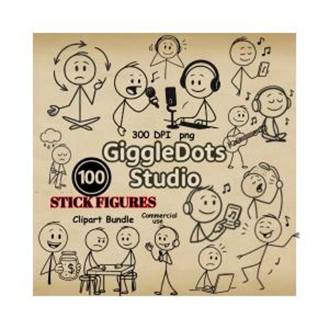 Modern Life Stick Figure Clipart Bundle 100 Plus Daily Routine Line Art ...