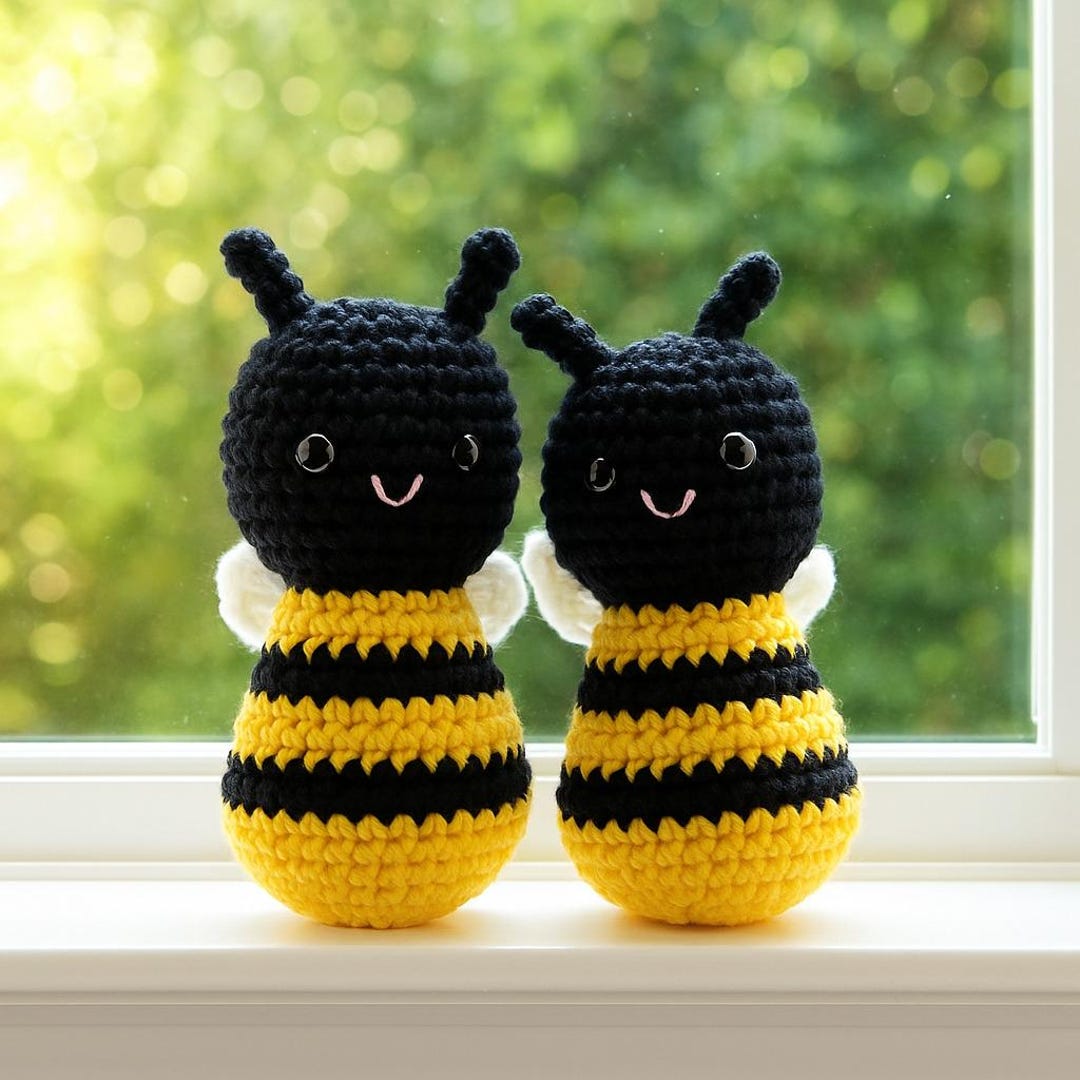 Handmade Amigurumi Bumble Bee Plush, Cute Crochet Bee Toy, Buzzing Bee ...