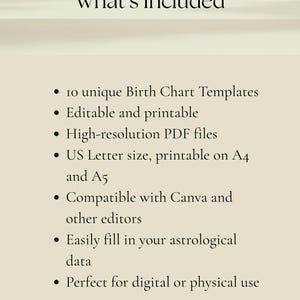 10 Printable Birth Chart Templates - Fillable Astrology PDF Set - A4 ...