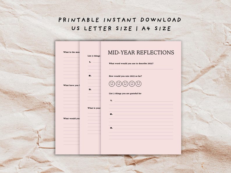 Printable Mid-year Reflections Planner | Mid-year Review | Mid-year ...
