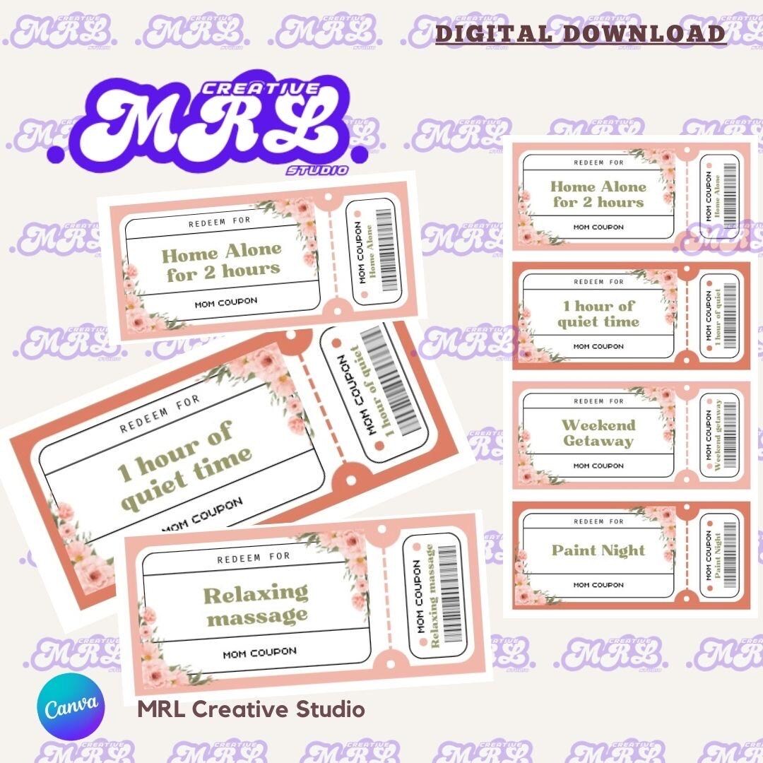 Editable Mom Coupon Book Template for Mothers Day Gift Idea Printable ...