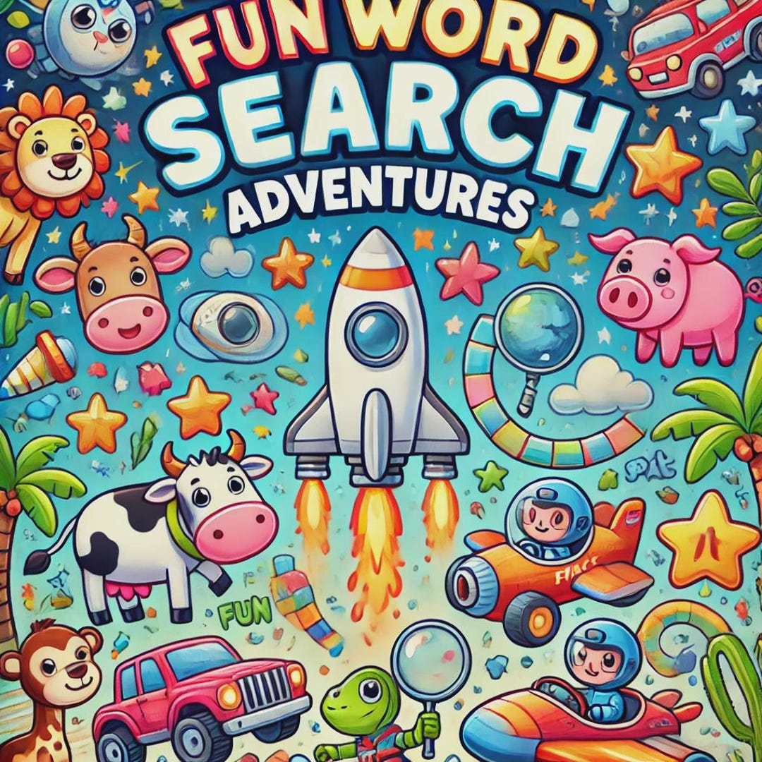 50 Page Printable Kid's Wordsearch | Good for Ages 5-9 | Basic Puzzles ...