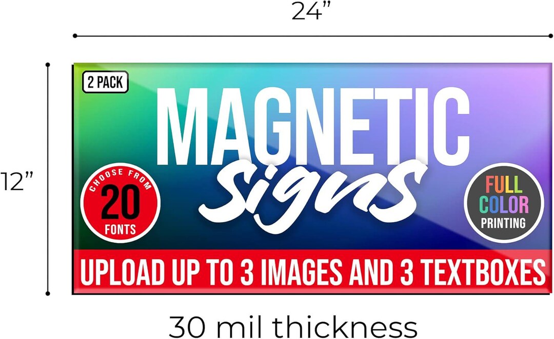 2-pack, Custom Magnet Signs in Full Color for Business and Advertising ...