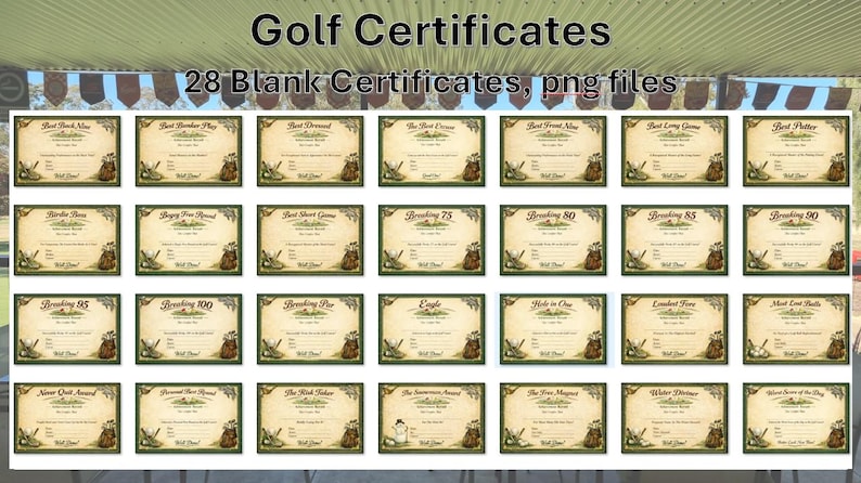 Golf Award Certificates - Etsy