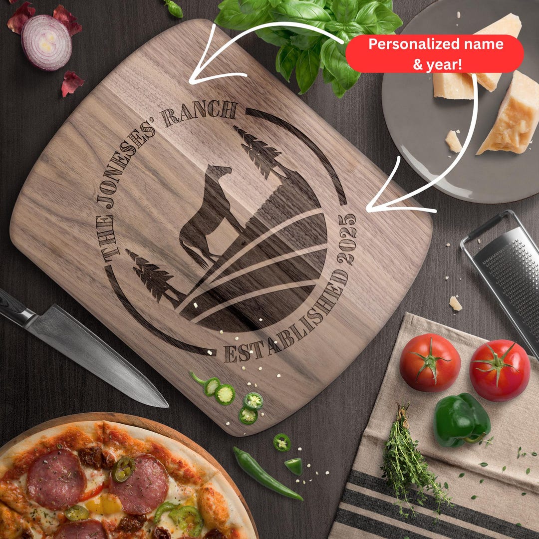 Personalized Ranch Cutting Board. Custom Family Name and Year With ...