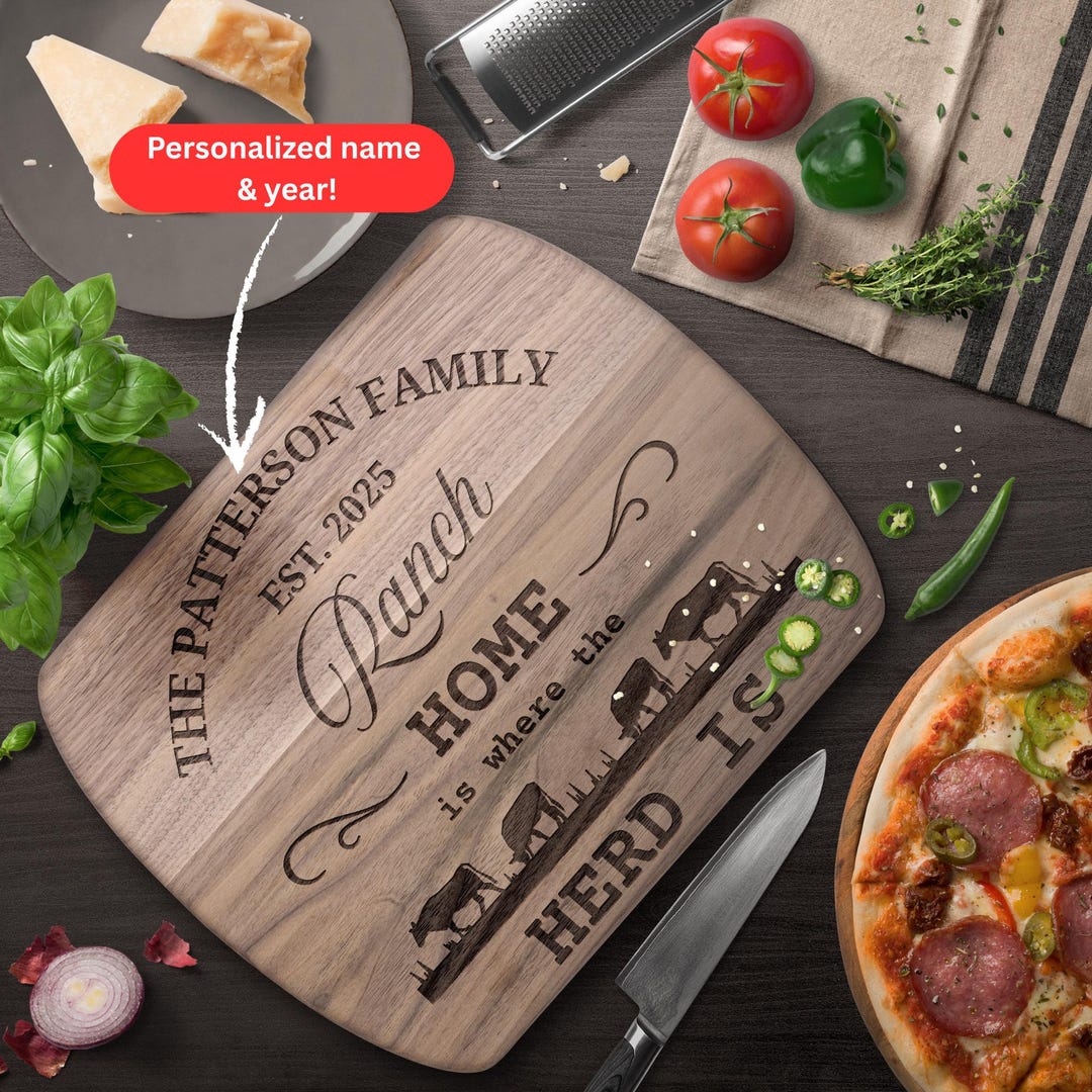 Personalized Ranch Cutting Board: Custom Cattle Family Name Gift - Etsy