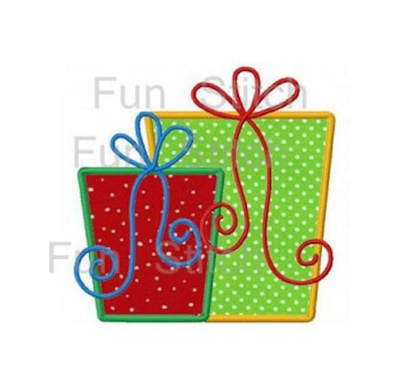 Christmas Gift Boxes Applique Machine Embroidery Design - Etsy