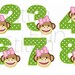Girl Sock Monkey Birthday Applique Numbers Machine Embroidery Design - Etsy