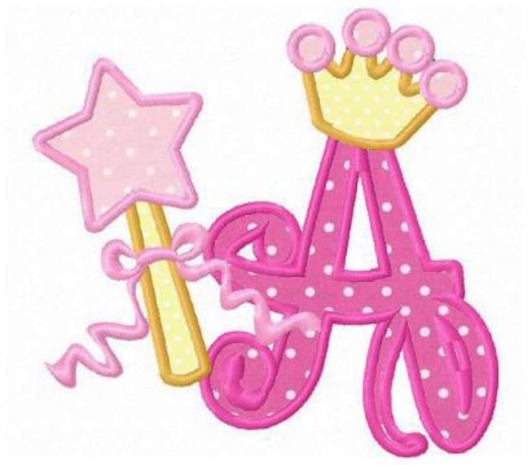 26 Princess Crown Font Letters Applique Machine Embroidery Design - Etsy
