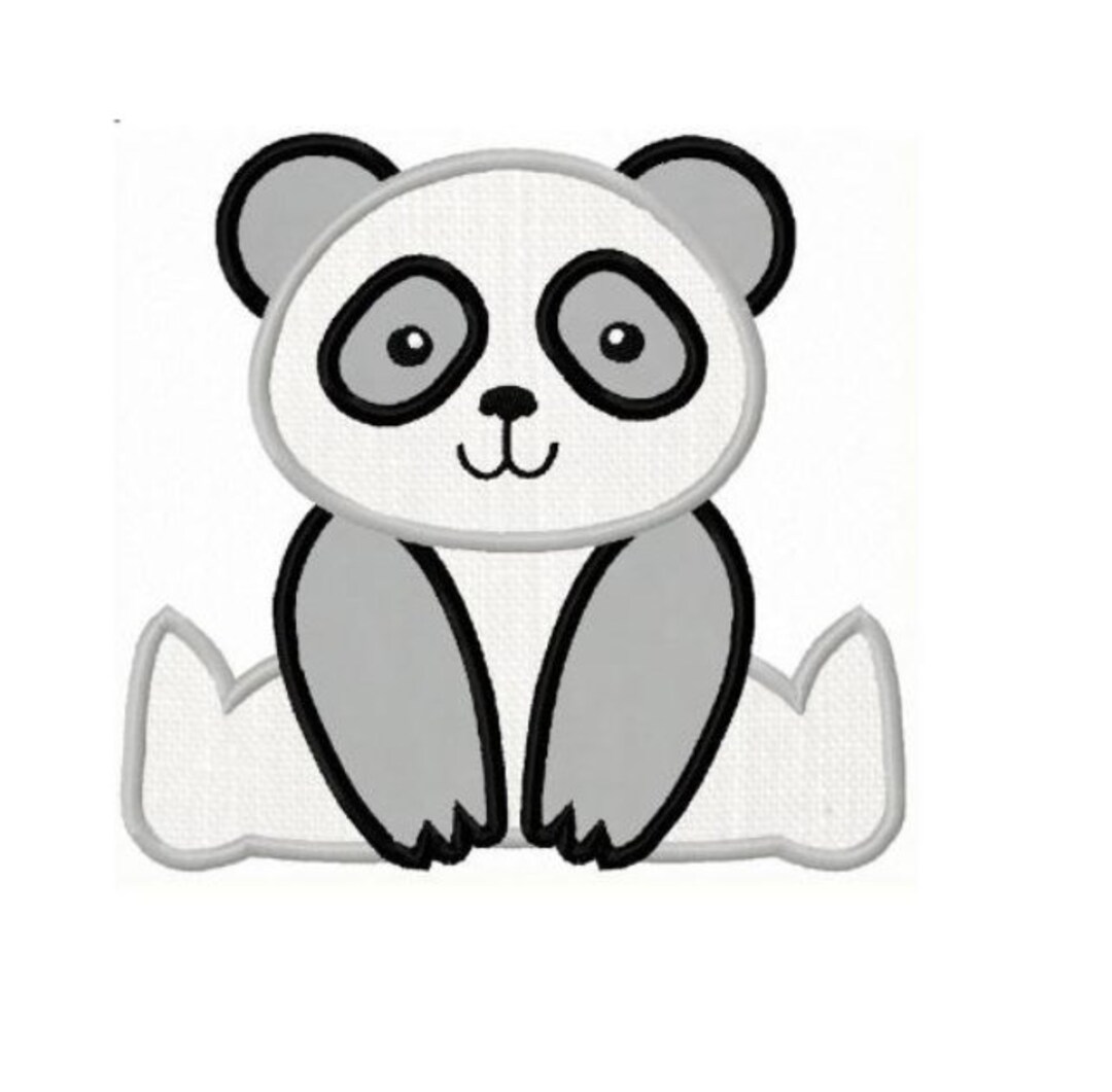 Panda Applique Machine Embroidery Design Digital Pattern - Etsy