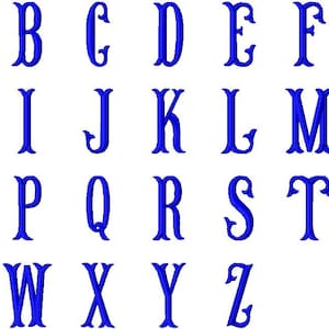 Fishtail Font Embroidery Design Letters 3 Sizes - Etsy