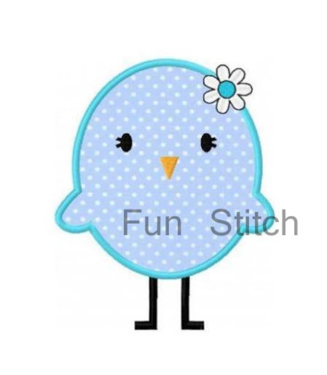 Blue Chick Applique Machine Embroidery Design Digital Pattern Instant ...
