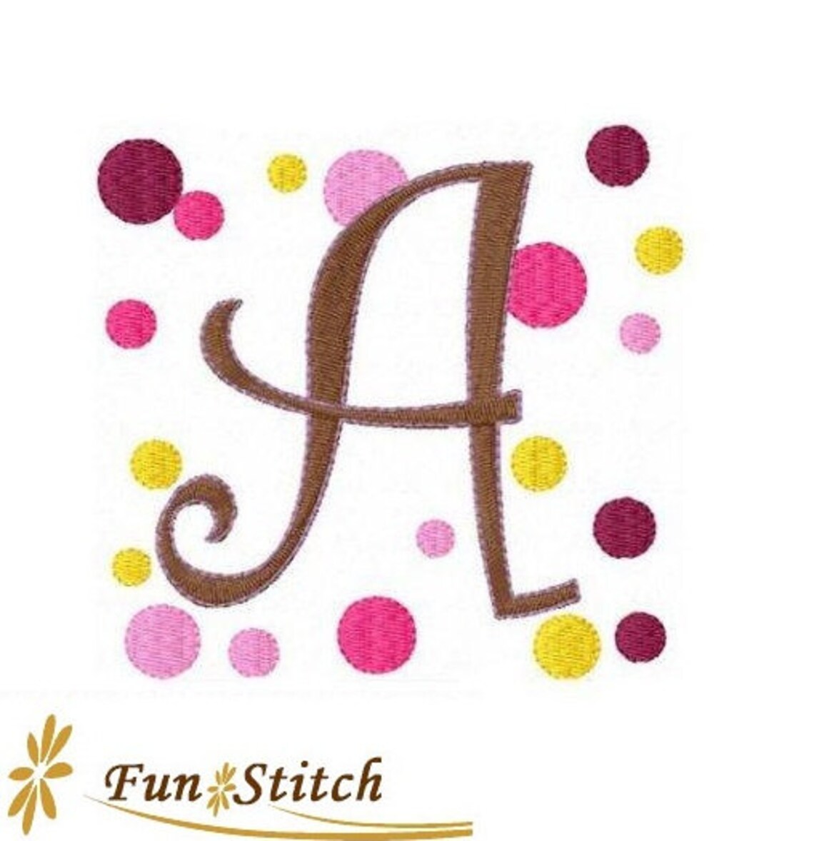 26 Dots Curly Letters Font Machine Embroidery Design Set - Etsy