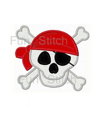 Pirate Skull Applique Machine Embroidery Design - Etsy
