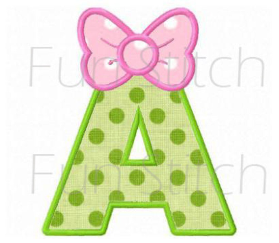 Set of 26 Bow Applique Font Letters Machine Embroidery Designs - Etsy