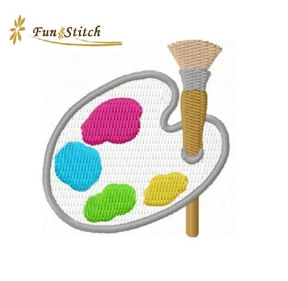 Art Paint Palette Machine Embroidery Design Digital Pattern Instant ...