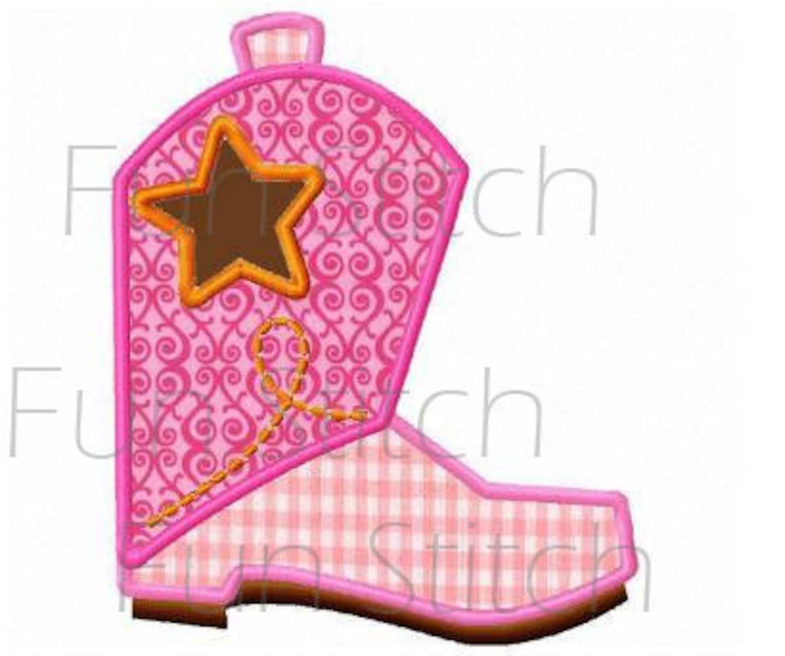 Cowboy Cowgirl Boot Applique Machine Embroidery Design - Etsy