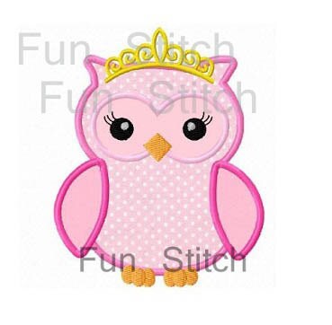 Owl Princess Applique Machine Embroidery Design - Etsy
