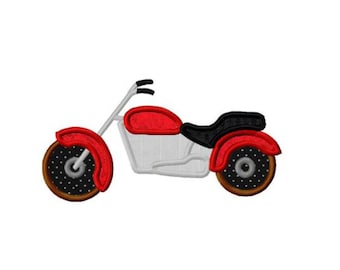 Motorcycle Applique Design 3 Sizes Machine Embroidery Design File - Etsy