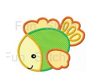 Girl Fish Applique Machine Embroidery Design Digital Pattern - Etsy