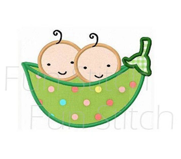 Peapod Twin Babies Applique Machine Embroidery Design - Etsy