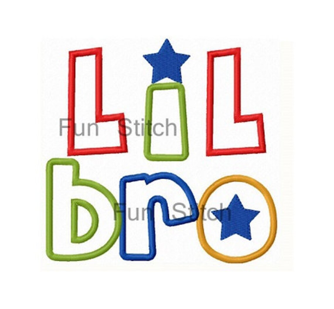 Lil Bor Little Brother Applique Machine Embroidery Design - Etsy