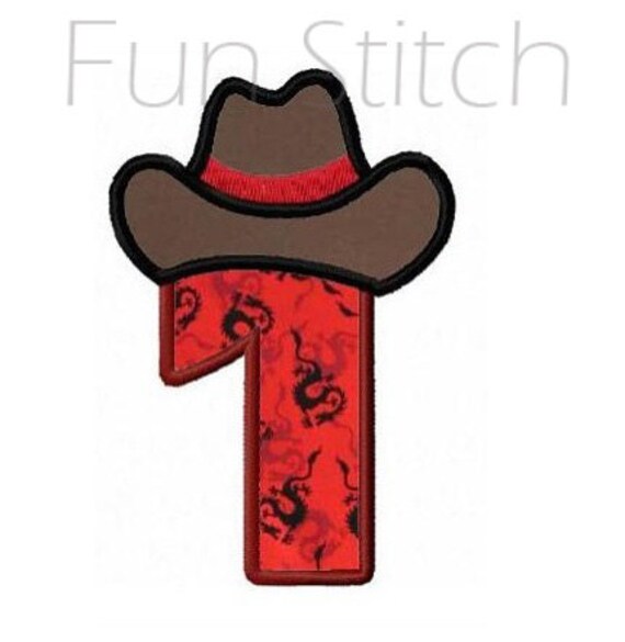 Set of 9 Cowboy Applique Numbers Machine Embroidery Design | Etsy