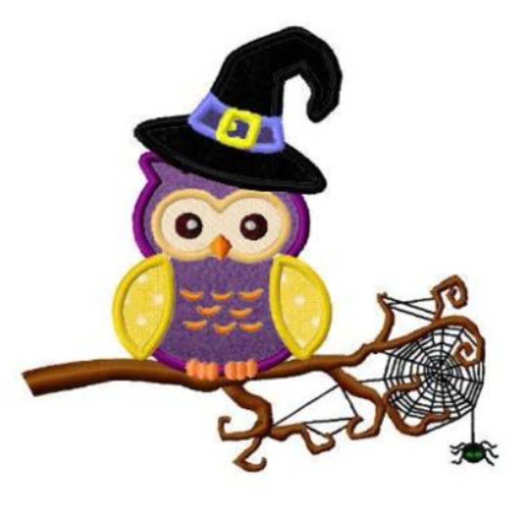Halloween Witch Owl Applique Machine Embroidery Design - Etsy