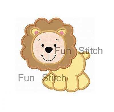 Little Lion Applique Machine Embroidery Design - Etsy